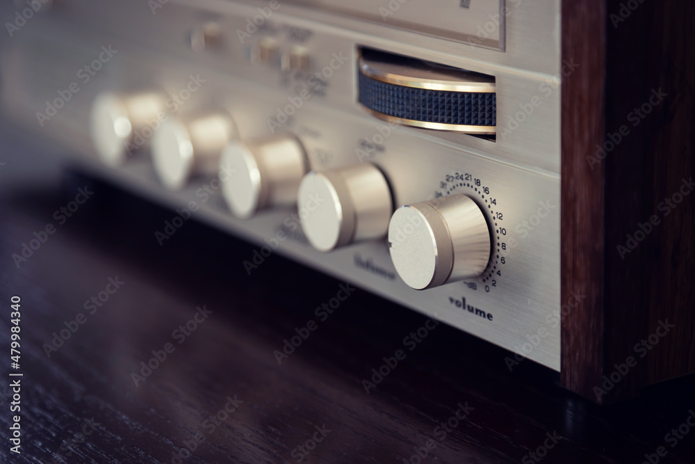 Vintage Stereo Component Front Panel Controls Stock Photo | Adobe Stock