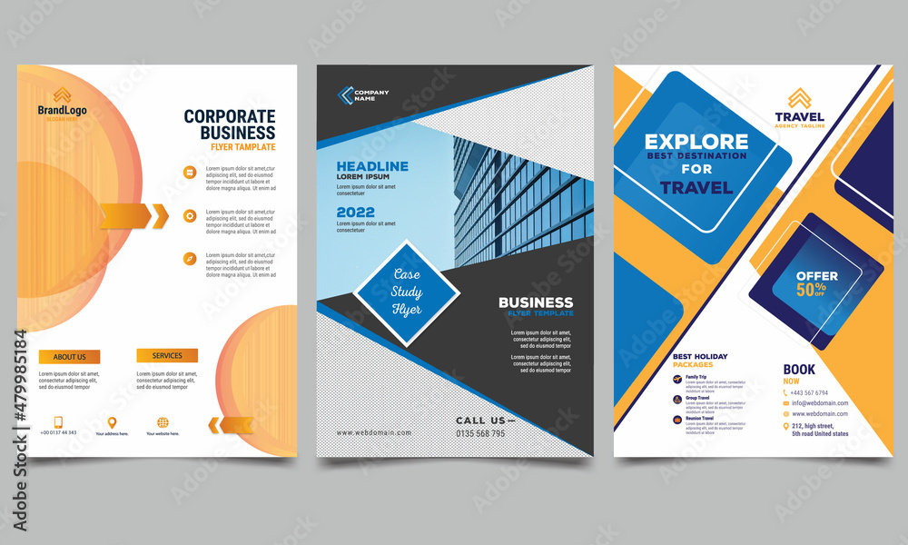 Modern Flyer Shape Design. Template Layout for Flyer.City concept in A4 ...