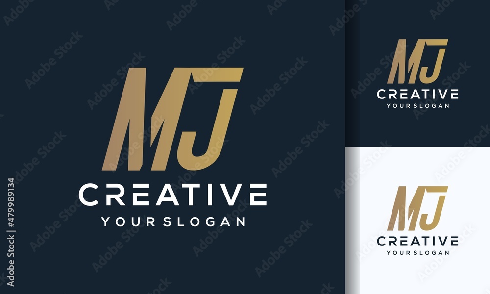 monogram letter mj logo template Stock Vector | Adobe Stock