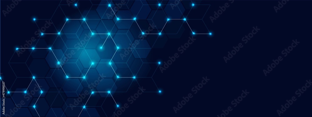 Abstract background technology. Design of a poster with honeycombs ...
