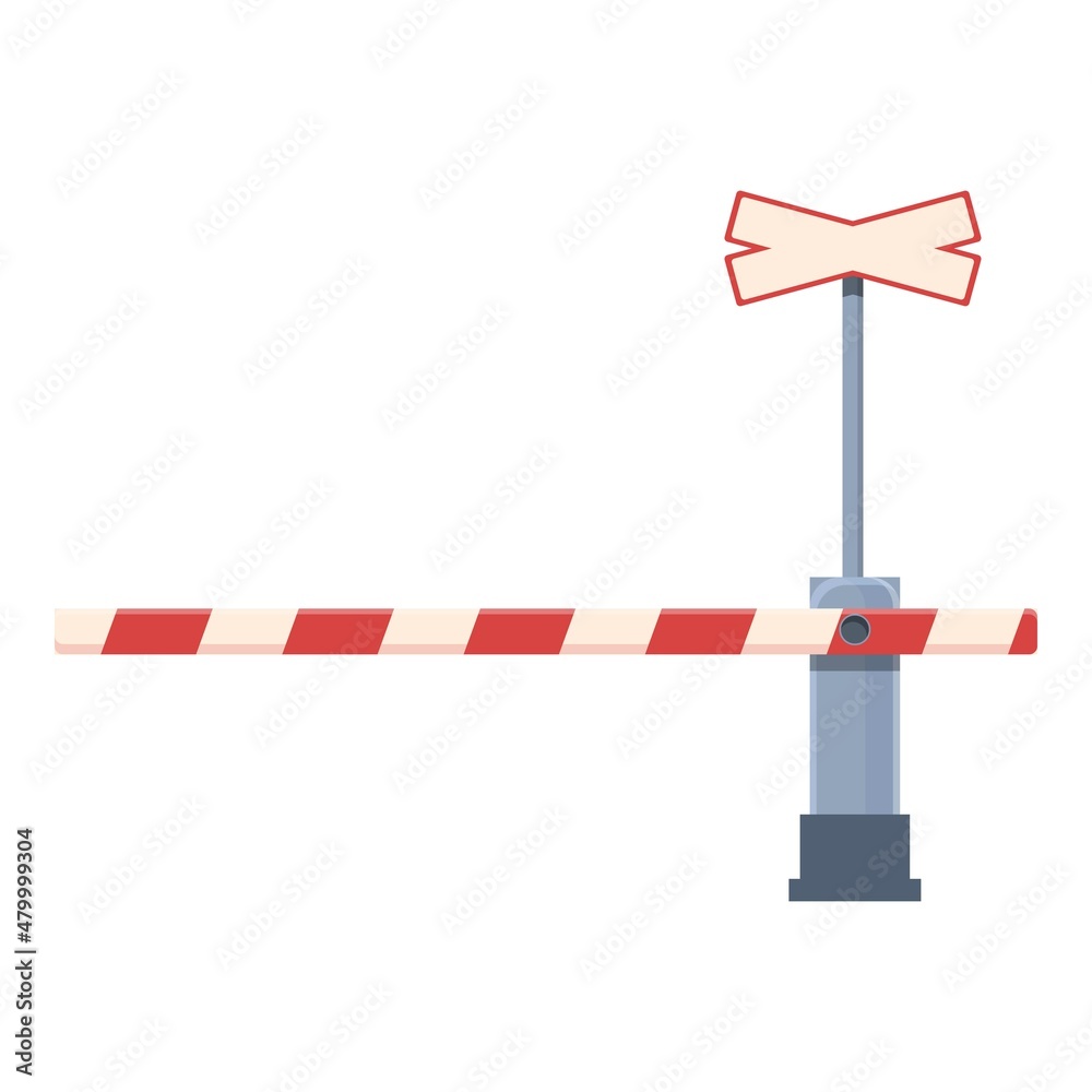 Railway stop icon cartoon vector. Train road. Traffic signal Stock ...