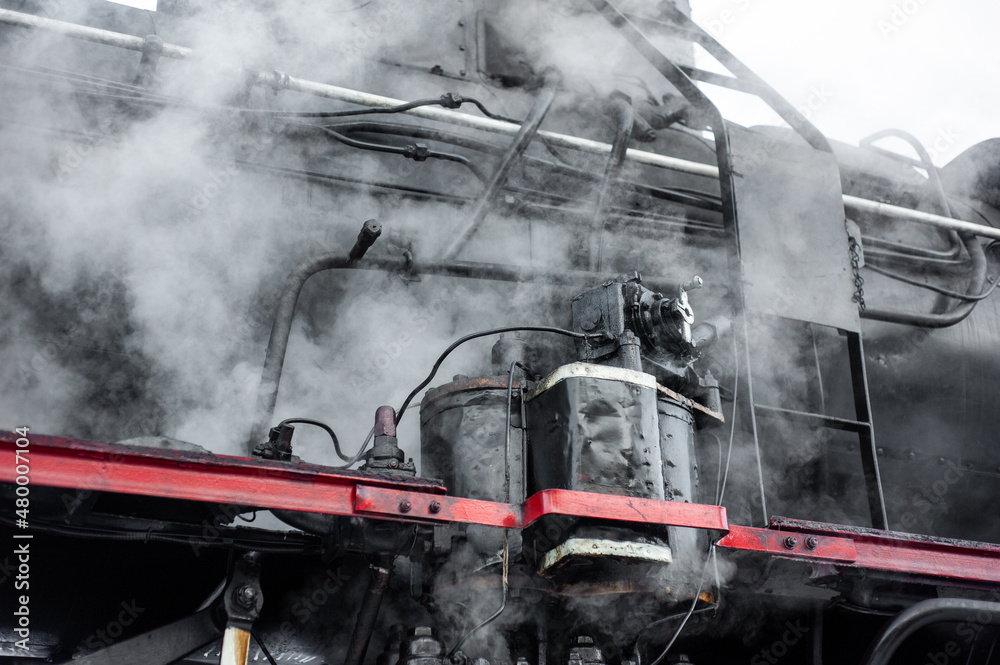 Old steam engine in an old factory Stock Photo | Adobe Stock