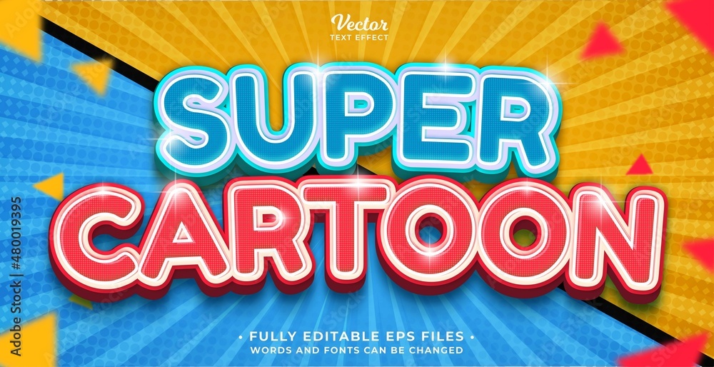 super cartoon text effect editable eps cc Stock Vector | Adobe Stock