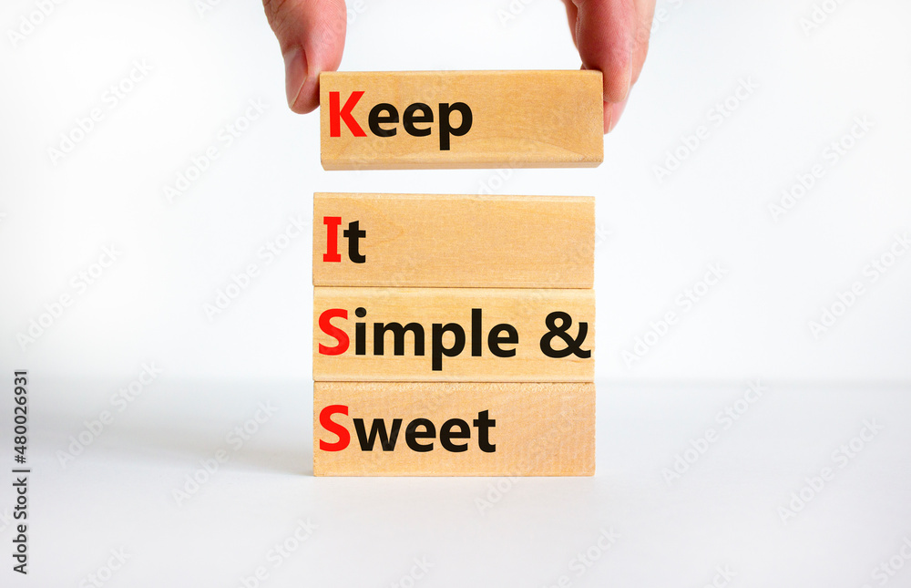 KISS keep it simple and sweet symbol. Concept words KISS keep it simple ...