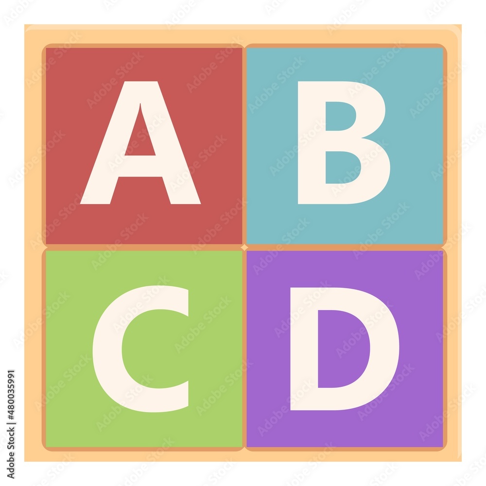 Abcd game icon cartoon vector. Font baby. English letter Stock Vector ...