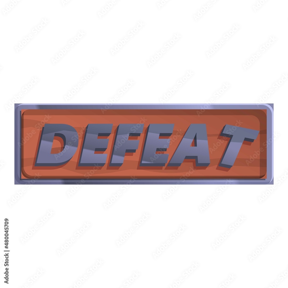 Defeat gameplay icon cartoon vector. Game ui casino. Computer console ...