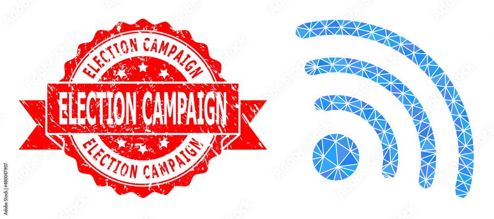 Low-Poly triangulated internet source symbol illustration, and Election ...