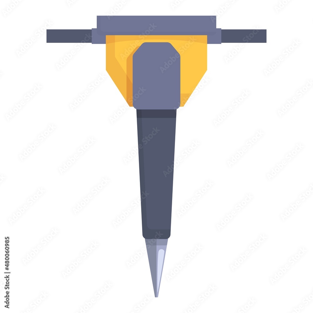 Electric hammer icon cartoon vector. Mine excavator. Mining work Stock ...