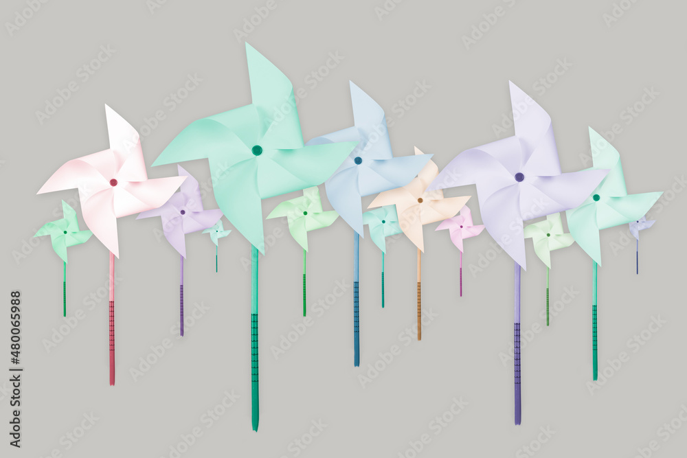 Wind turbines farm concept to produce renewable and sustainable energy ...