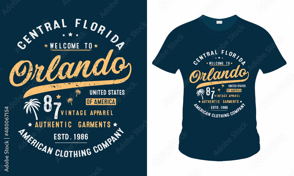 Central Florida. Vintage Typography T shirt Design . Poster . Template ...