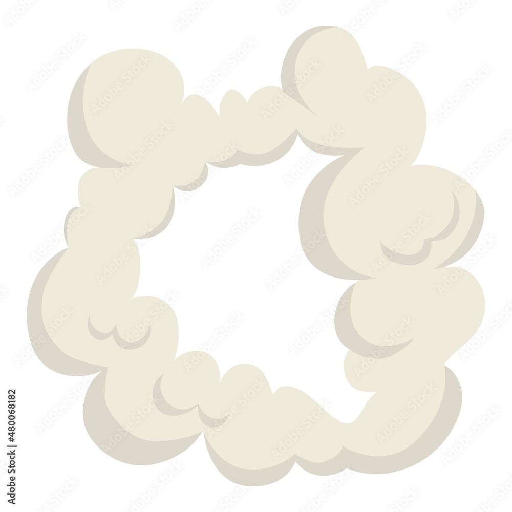 Cartoon dust cloud. Comic cloud shape, spray air smoke, fog road ...