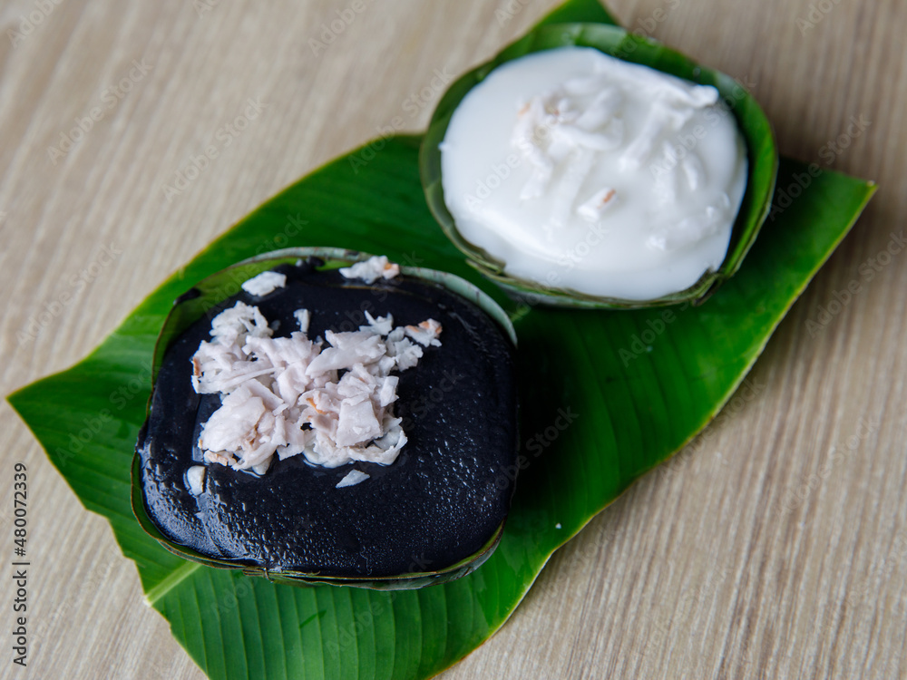 Black Grass jelly Chao Kuai. It's Southeast Asia Dessert made from ...