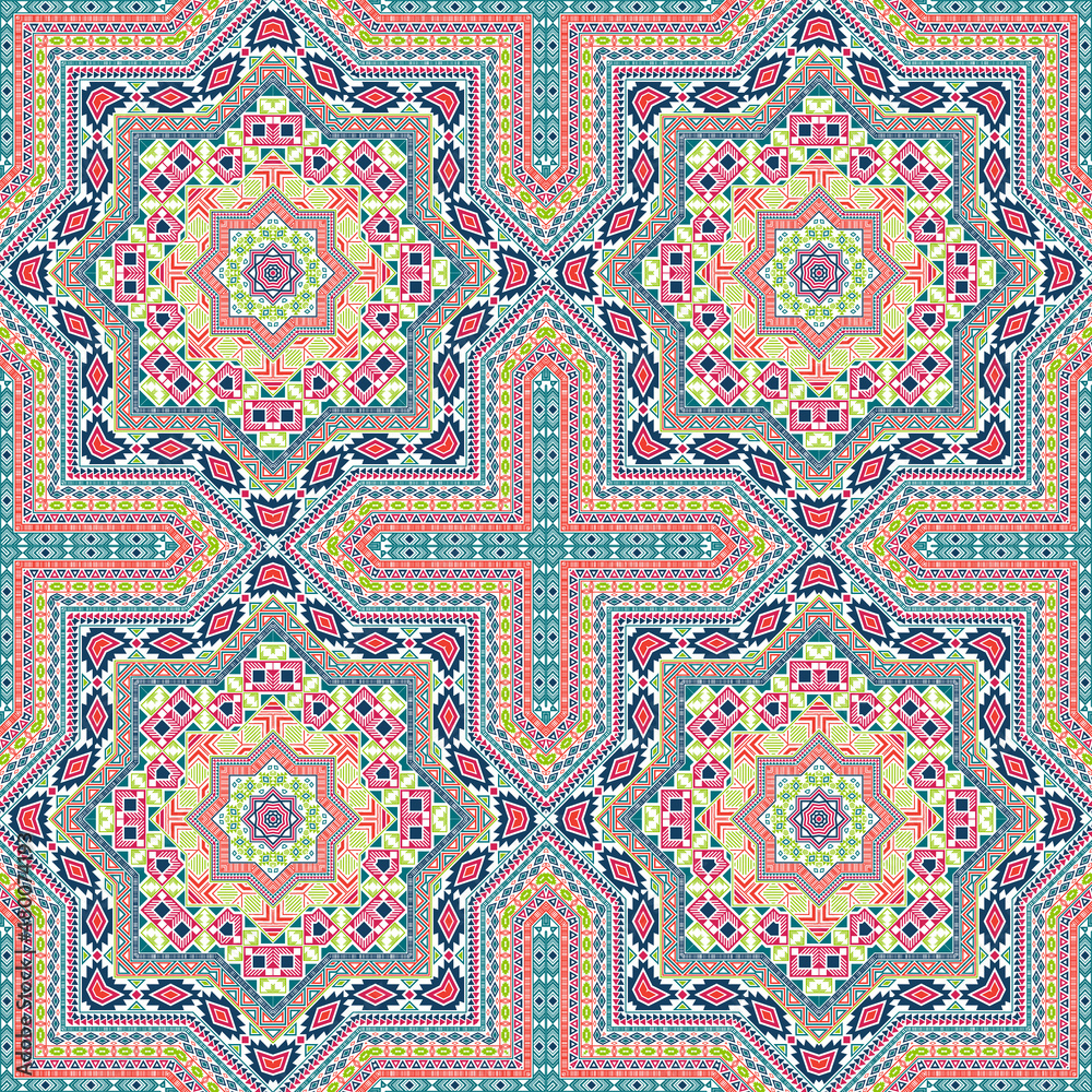 Linear moroccan zellige tile seamless pattern. Ethnic structure vector ...