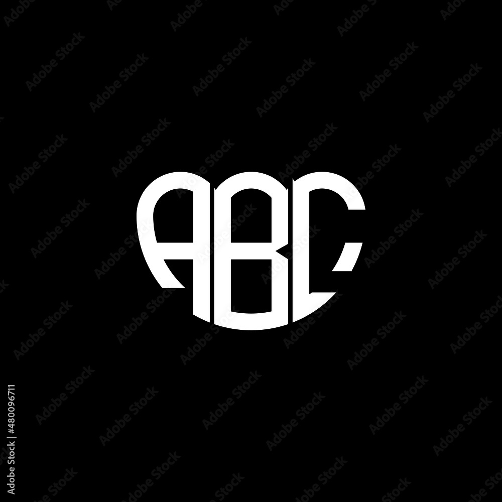 ABC letter logo design on black background. ABC creative initials ...