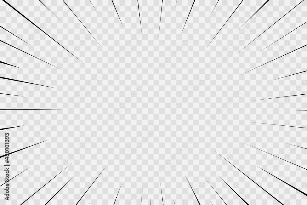 Manga frame with speed flash lines. Splash blast zoom. Comic anime ...