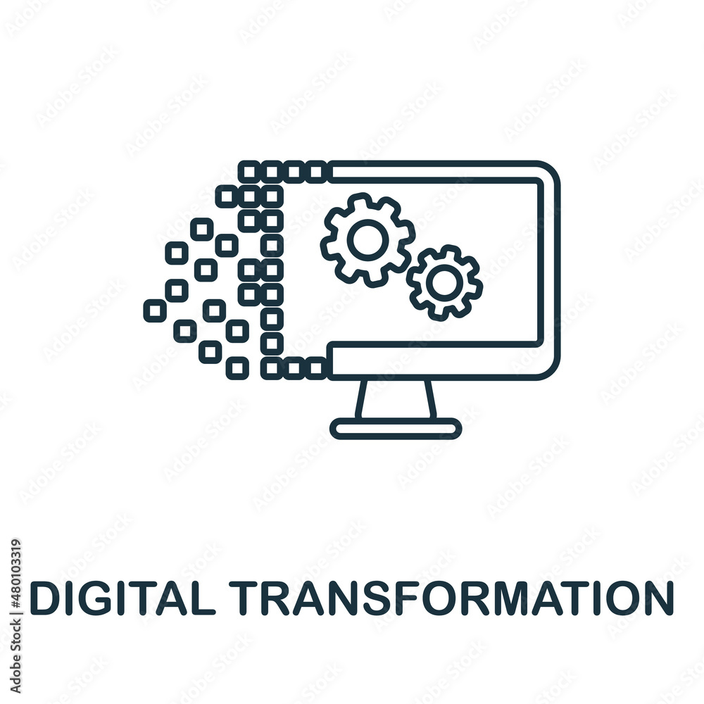 Digital Transformation icon. Line element from digital transformation ... Digital Transformation icon. Line element from digital transformation ...