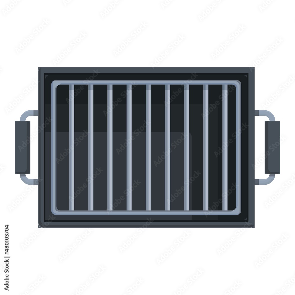 Top view grill icon cartoon vector. Steak roast. Garden pork Stock ...