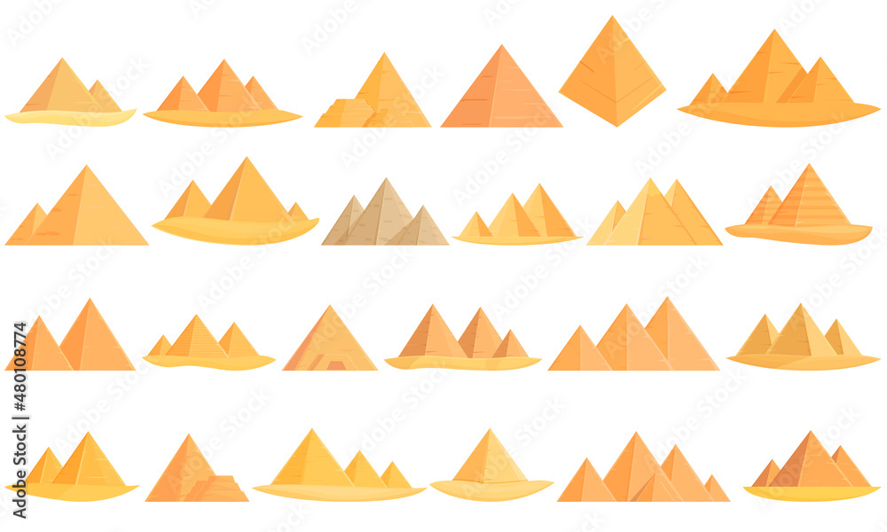 Pyramids egypt icon cartoon vector. Cairo sphinx. Egyptian pharaoh ...