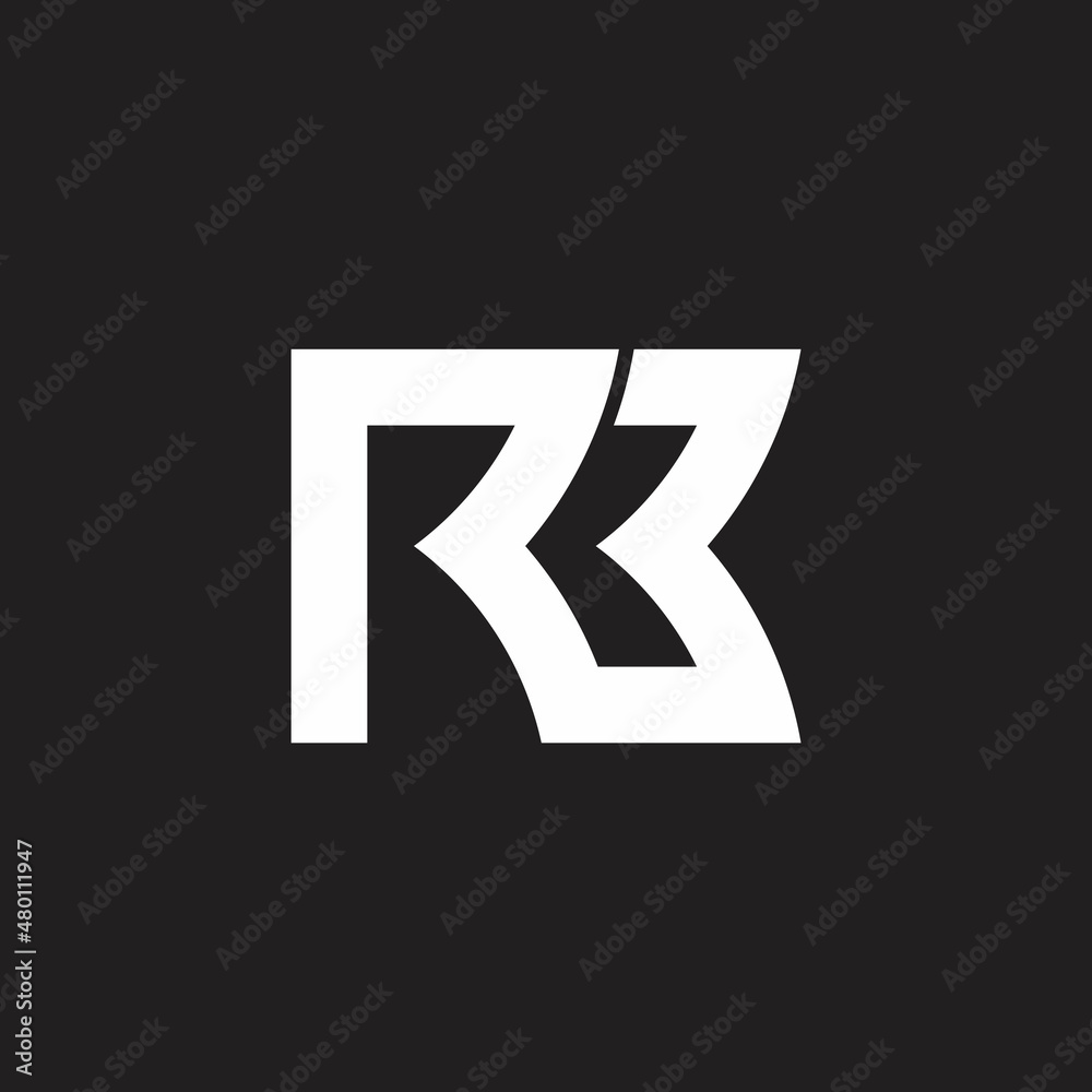 letter rb simple curves line geometric logo vector Stock Vector | Adobe ...