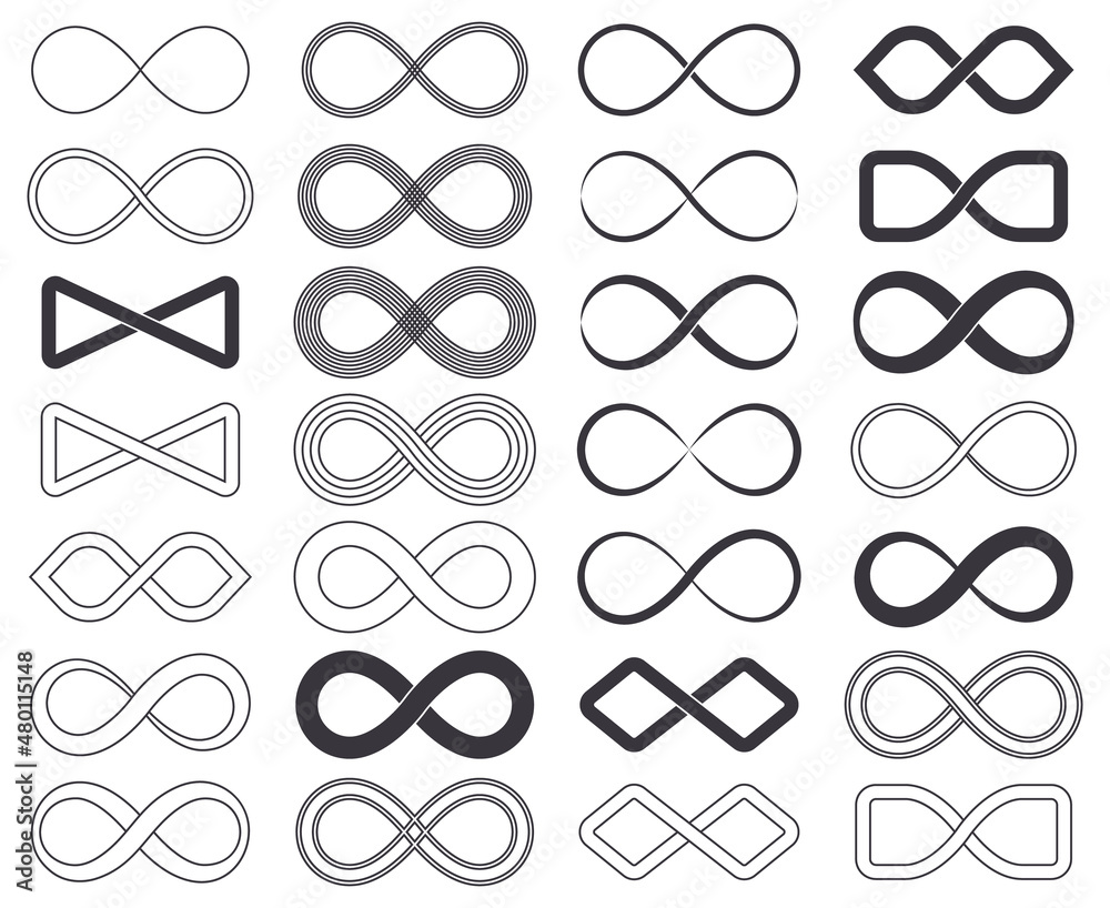 Infinity eternity unlimited symbols, limitless cyclical emblems ... Infinity eternity unlimited symbols, limitless cyclical emblems ...