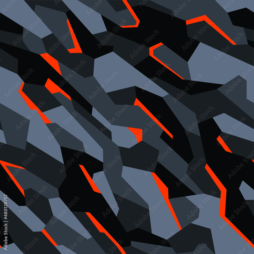 Geometric camouflage seamless pattern. Abstract modern military camo ...