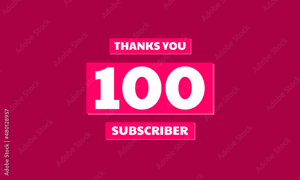 Thank you 100 followers, red violet Greeting card template for social ...