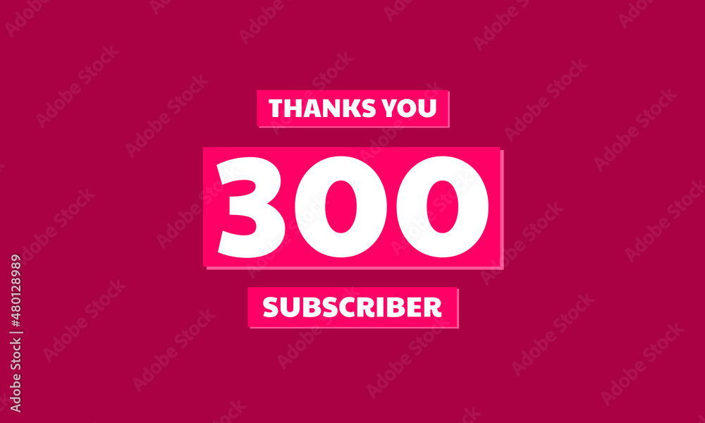 Thank you 300 followers, red violet Greeting card template for social ...