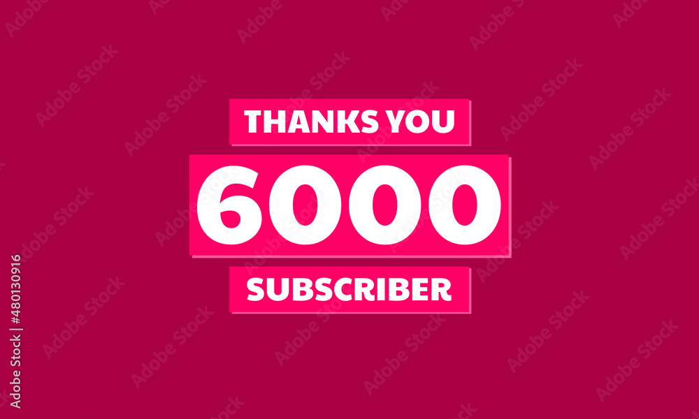 Thank you 6000 followers, red violet Greeting card template for social ...