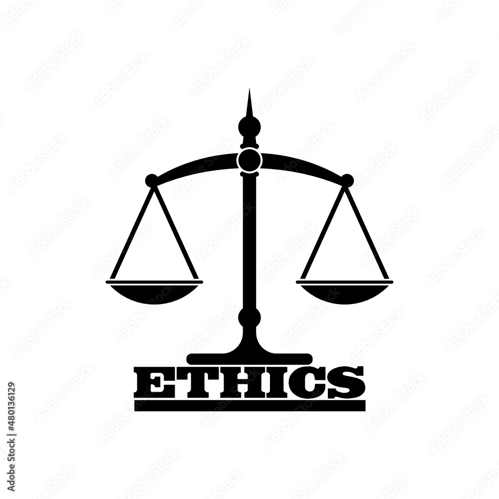 Ethics icon for graphic design isolated on white background Stock ...