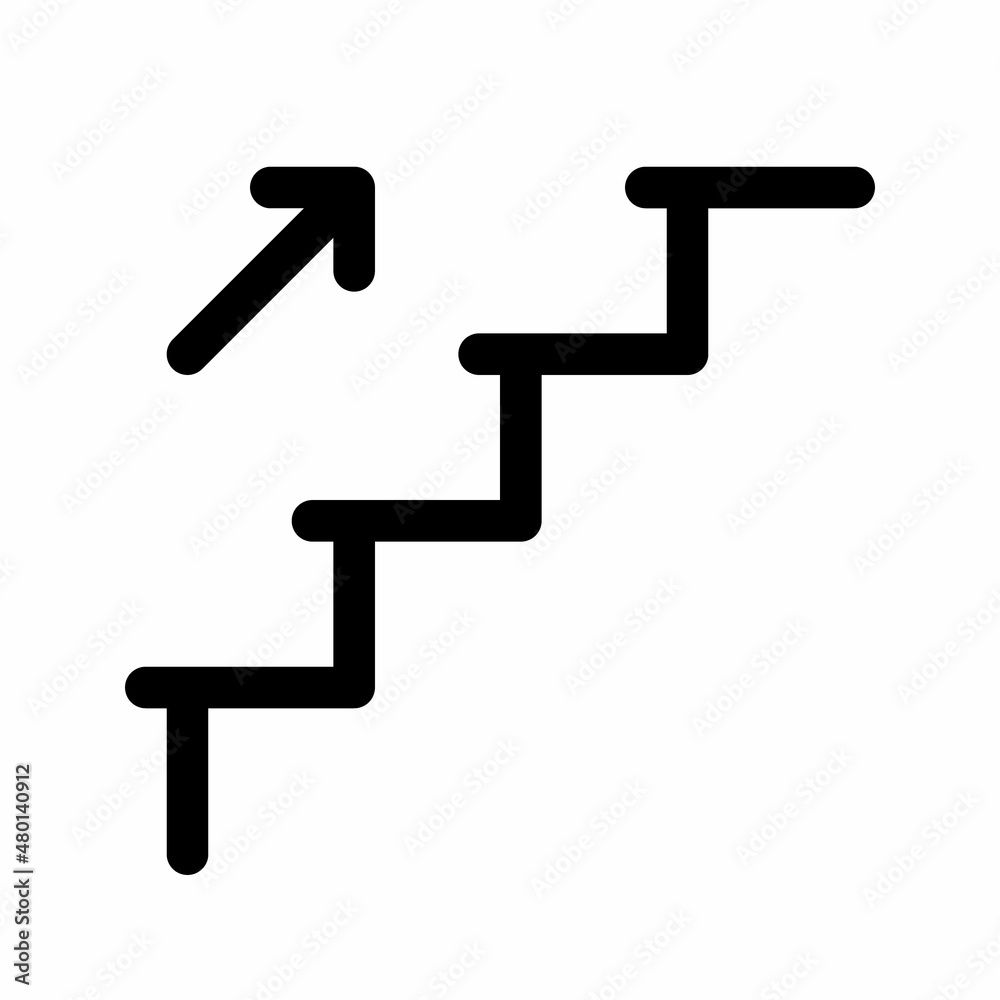 Stairs up line icon. Staircase pictogram. Ladder sign. Linear style ...