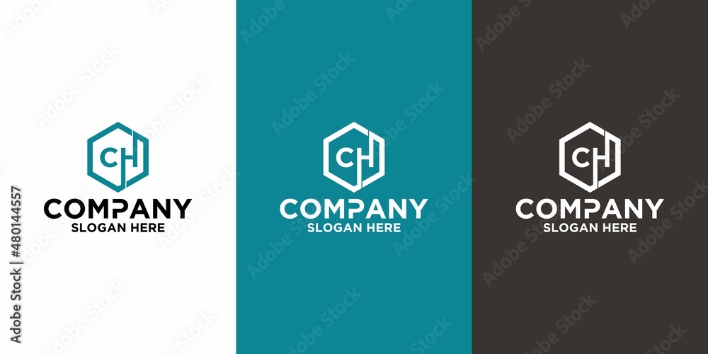 Initial letter CH logo vector design template Stock Vector | Adobe Stock
