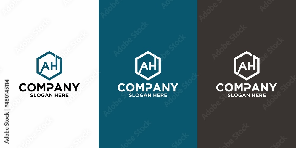 Initial letter AH logo vector design template Stock Vector | Adobe Stock