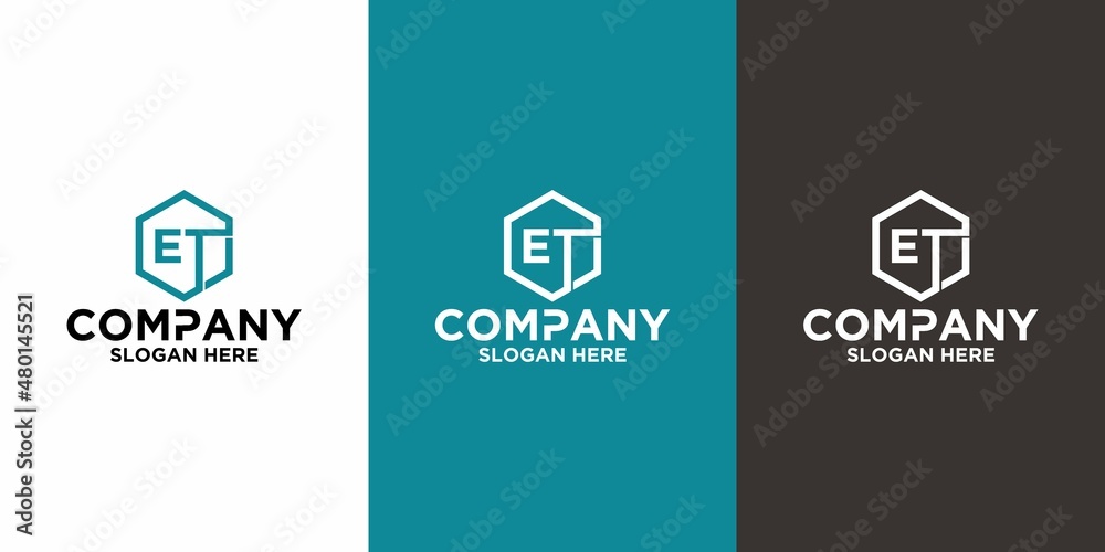 Initial letter ET logo vector design template Stock Vector | Adobe Stock
