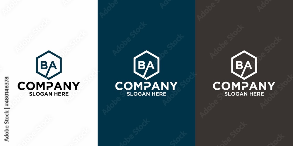 Initial letter BA logo vector design template Stock Vector | Adobe Stock