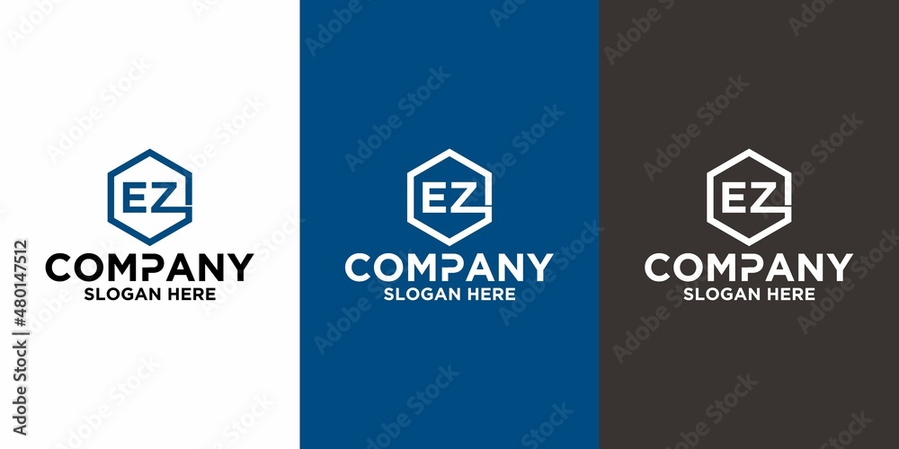 Initial letter E Z logo vector design template Stock Vector | Adobe Stock