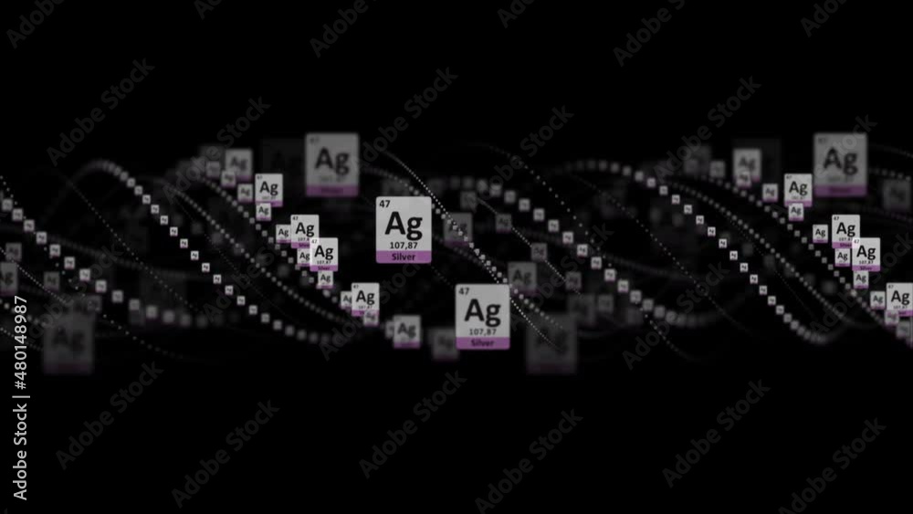 SILVER Molecule Symbol, AG, Chemistry Periodic Table, Animation ...
