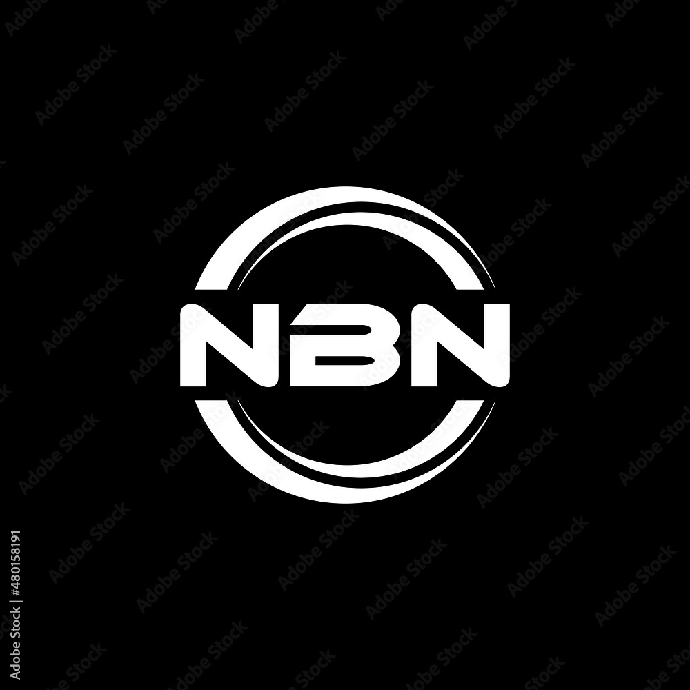 NBN letter logo design with black background in illustrator, vector ...