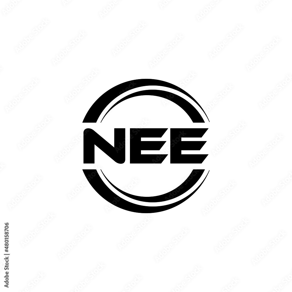 NEE letter logo design with white background in illustrator, vector ...