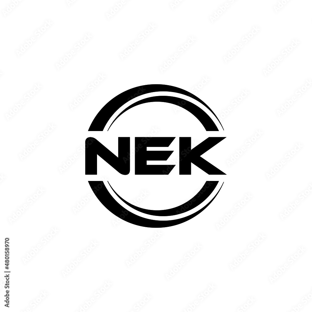 NEK letter logo design with white background in illustrator, vector ...