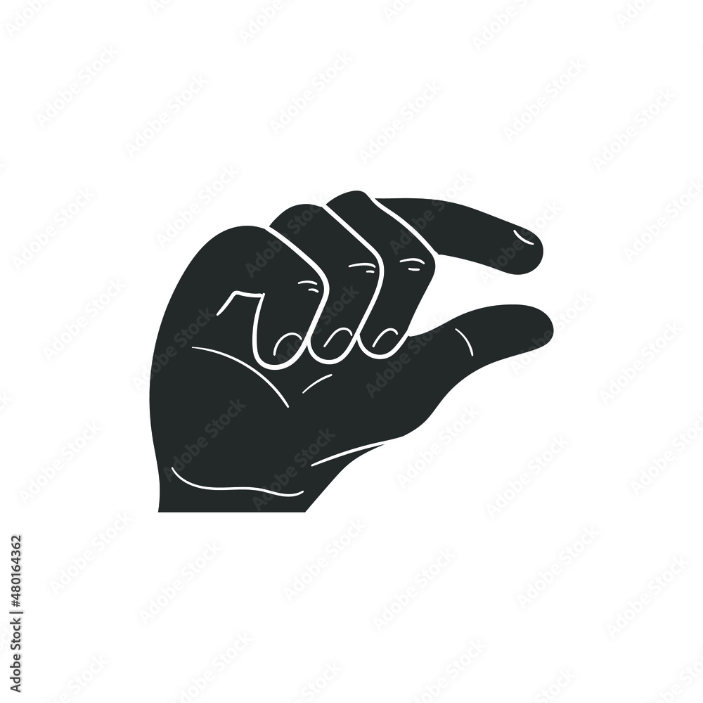 Pinching Hand Icon Silhouette Illustration. Measure Little Fingers ...