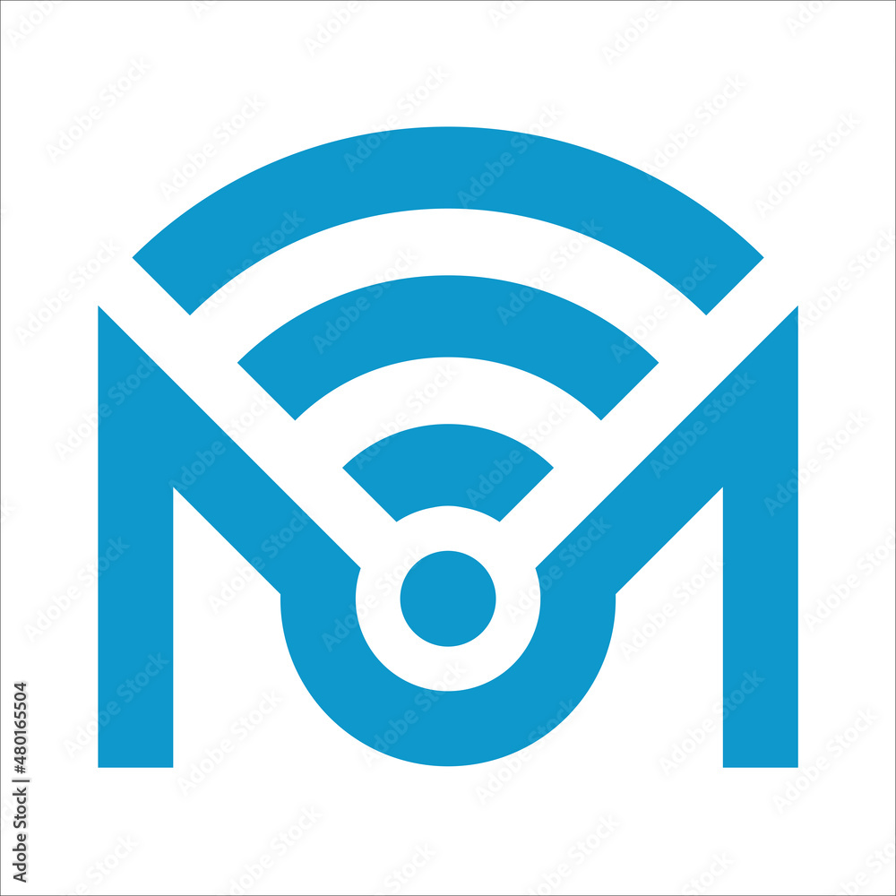 Creative Letter M Logo Vector. Letter M Wifi Logo Design Vector ...