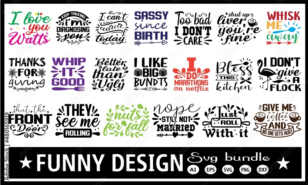 Funny svg bundle Stock Vector | Adobe Stock