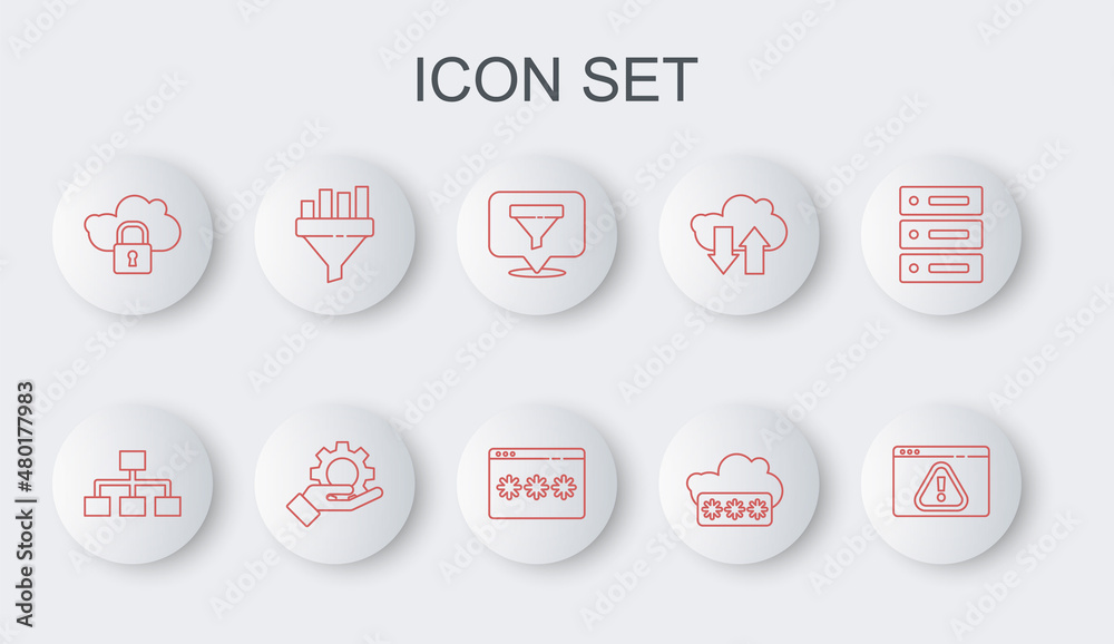Set Line Browser With Exclamation Mark Hierarchy Organogram Chart Location Sales Funnel