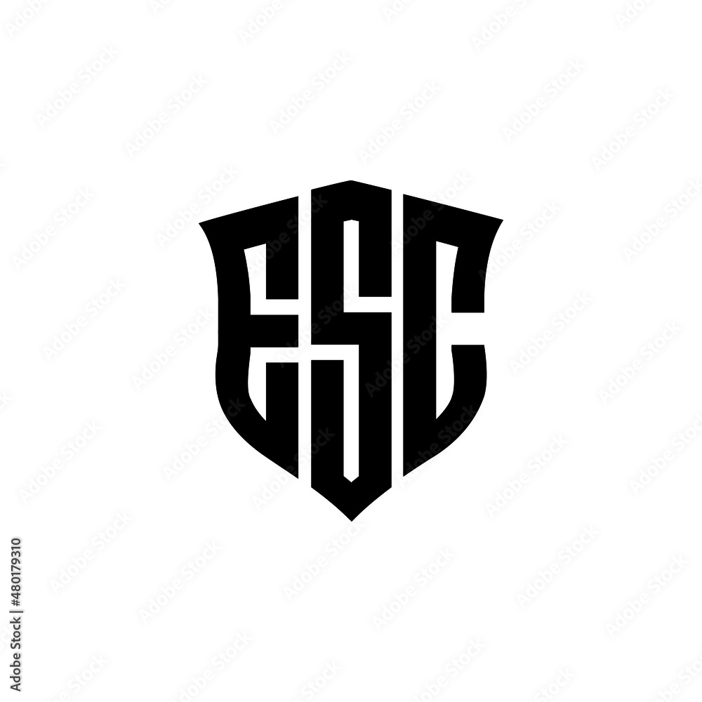 ESC letter logo design with white background in illustrator, vector ...