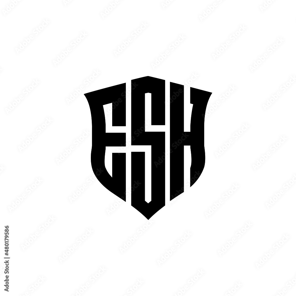 ESH letter logo design with white background in illustrator, vector ...