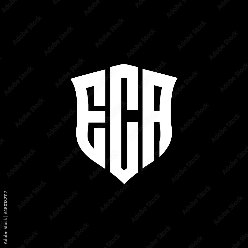 ECA letter logo design with black background in illustrator, vector ...