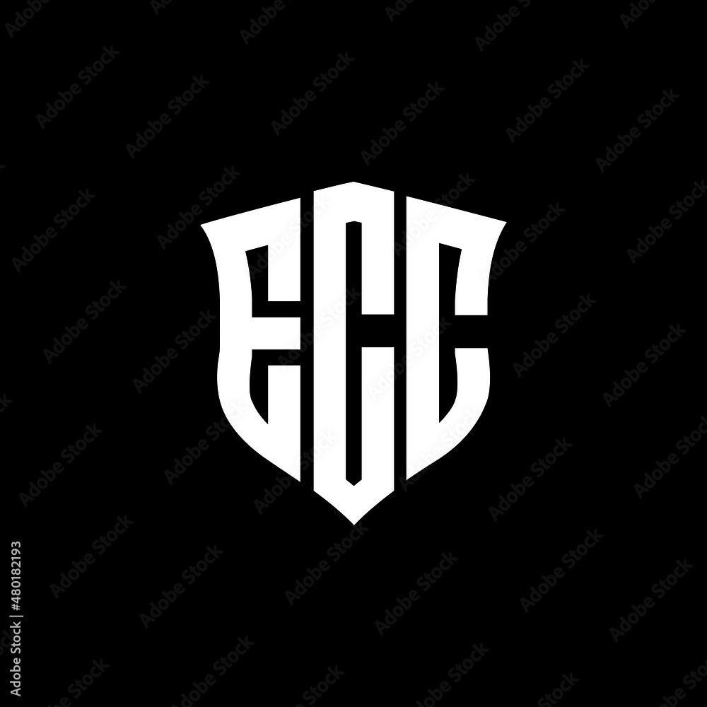 ECC letter logo design with black background in illustrator, vector ...