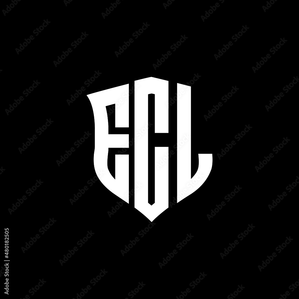 ECL letter logo design with black background in illustrator, vector ...