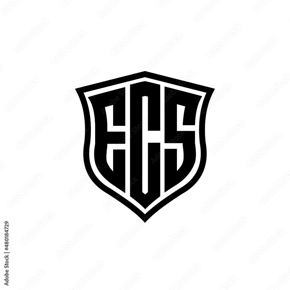 ECS letter logo design with white background in illustrator, vector logo modern alphabet font ...