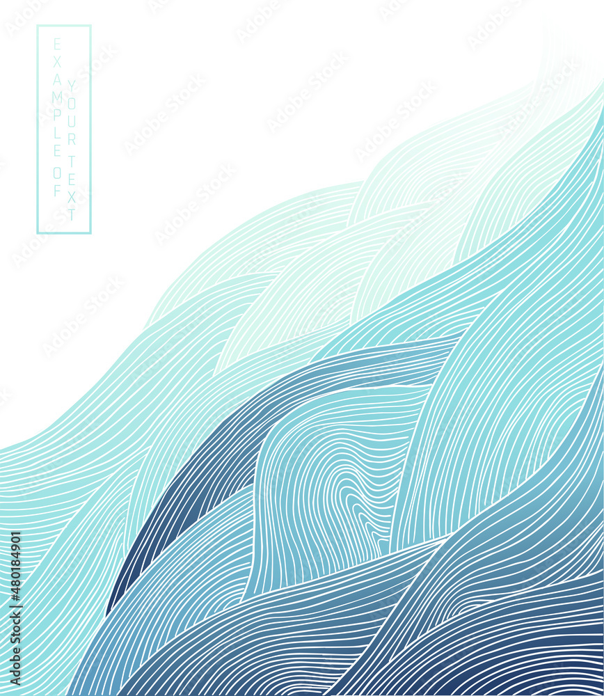 abstract asian landscape on light background with gradient Stock Vector ...